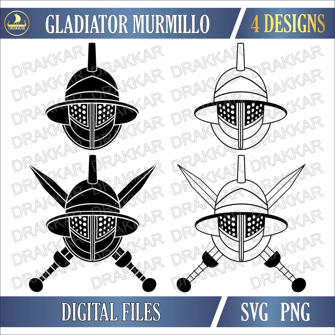 Gladiator Murmillo Helmet SVG PNG | Ancient Rome Arena Warrior Clipart ...