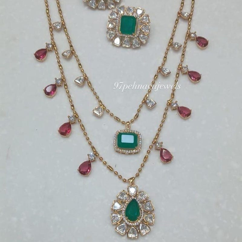Navaratan Necklace Indian - Etsy