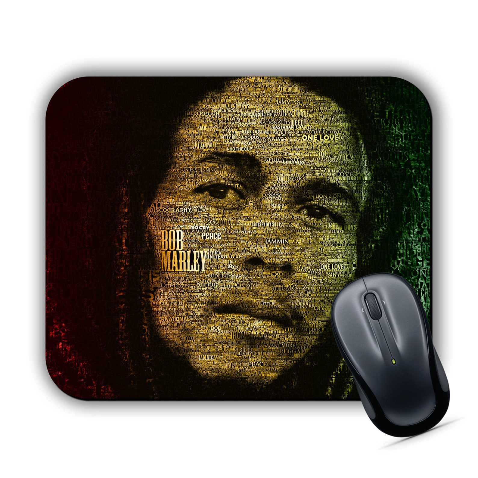 BOB MARLEY Typography Fabric Mouse Mat Mouse Pad Music PC Mac Computer ...