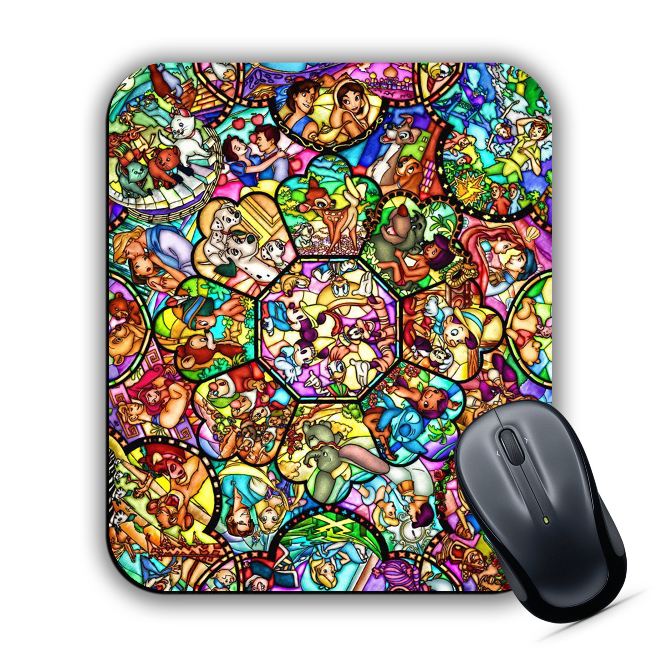 Disney Character Inspired STAINED GLASS Effect Mouse Mat Mouse Pad ...