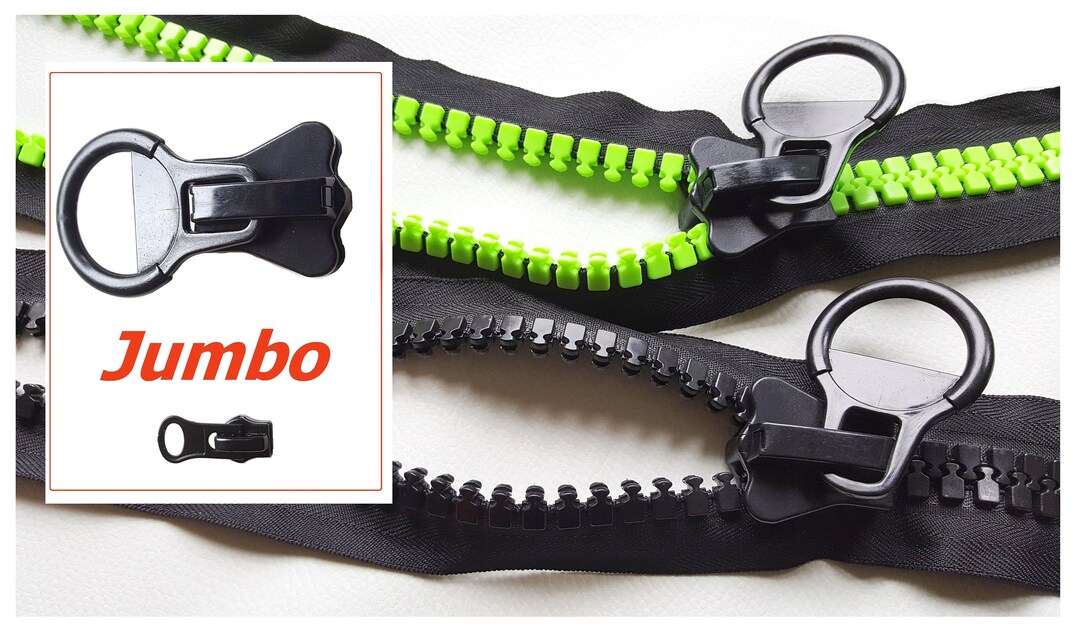 Jumbo Zippers 14 Mm Coarse for Large Pockets Etc. Divisible 60 - Etsy