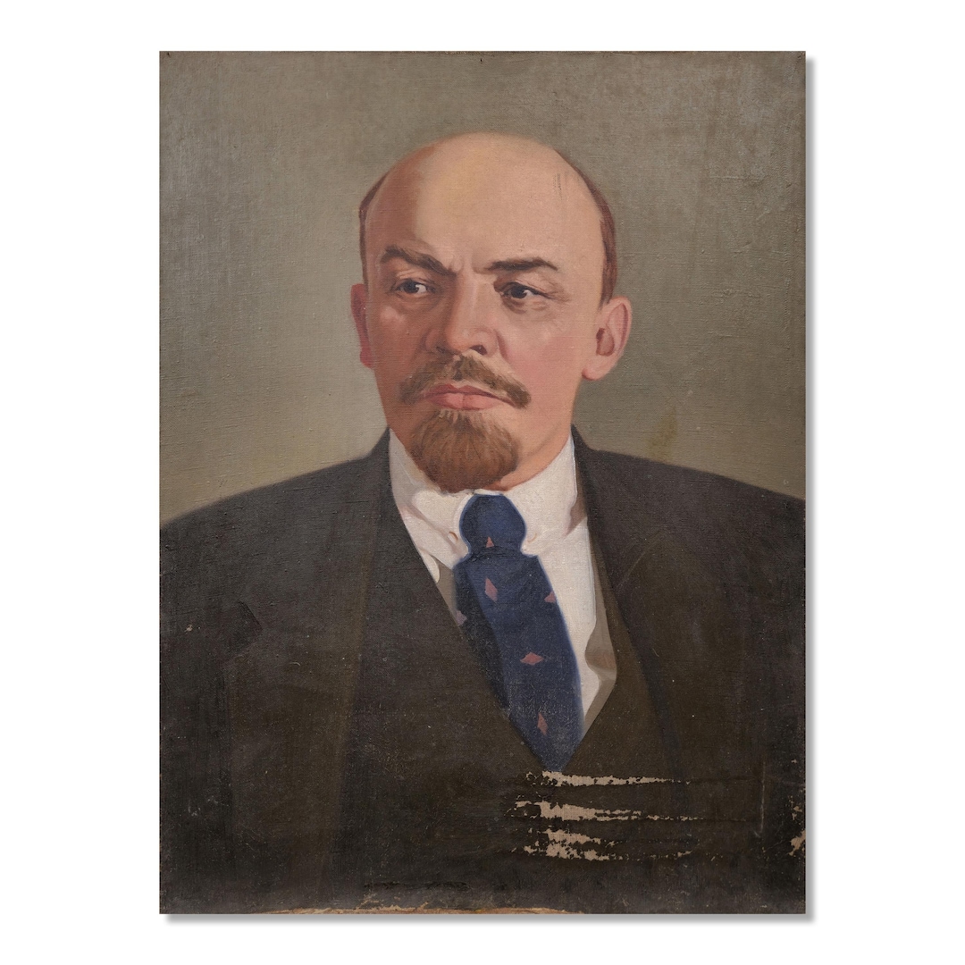 Rare Original Vintage Oil Painting: Portrait of Vladimir Lenin - by ...