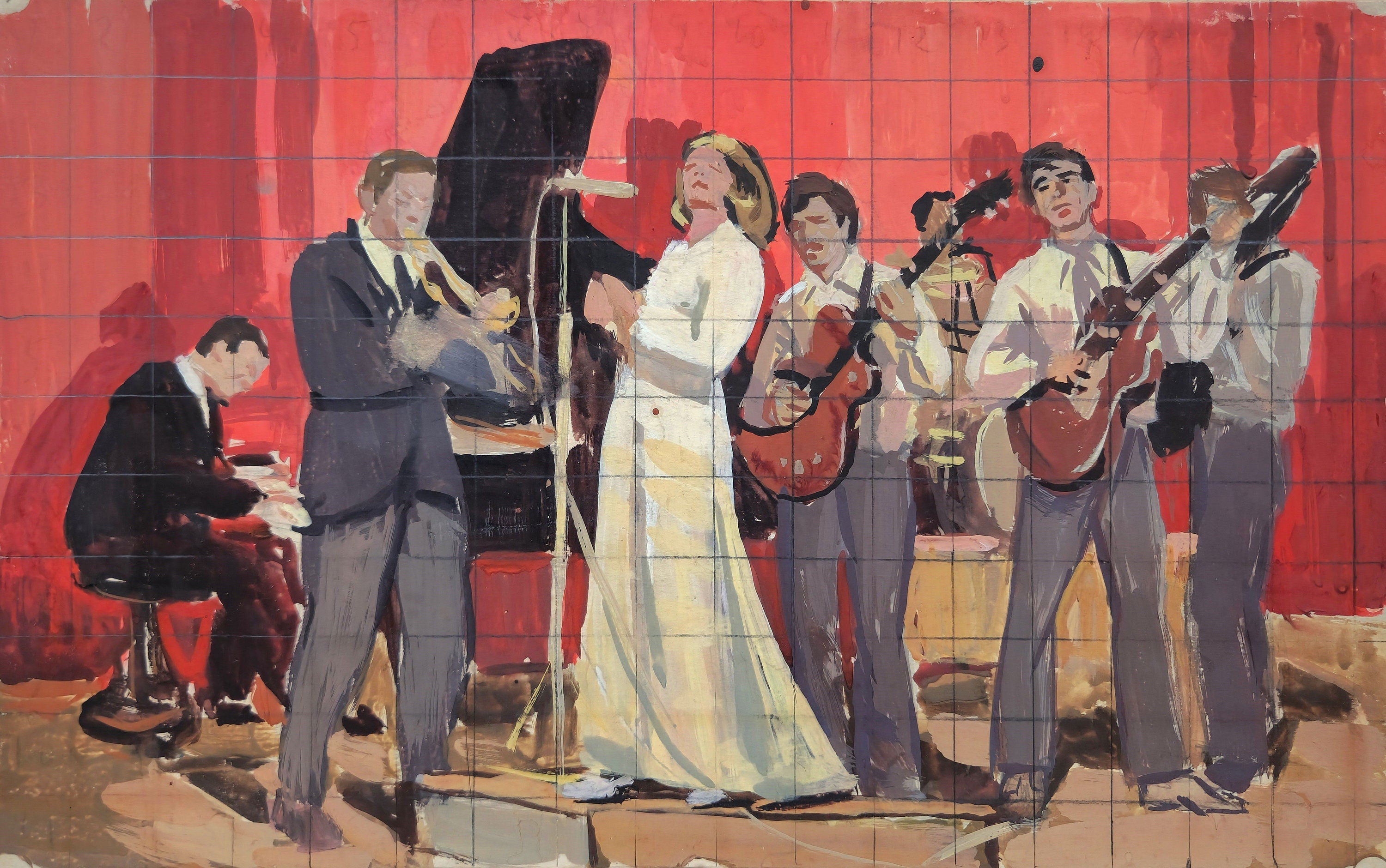 Original Vintage Genre Oil Painting Ukrainian Traditional Soviet Art ...