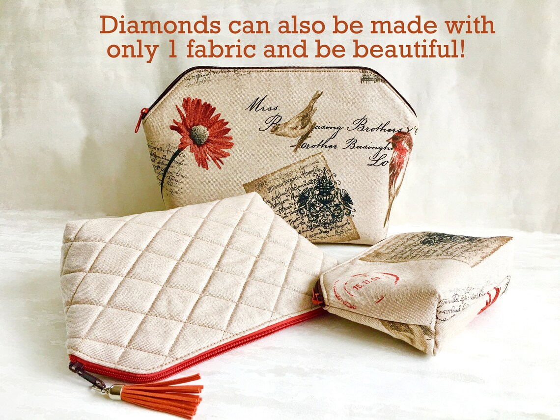 DIAMONDS Pouches PDF Sewing Pattern ENGLISH | Etsy