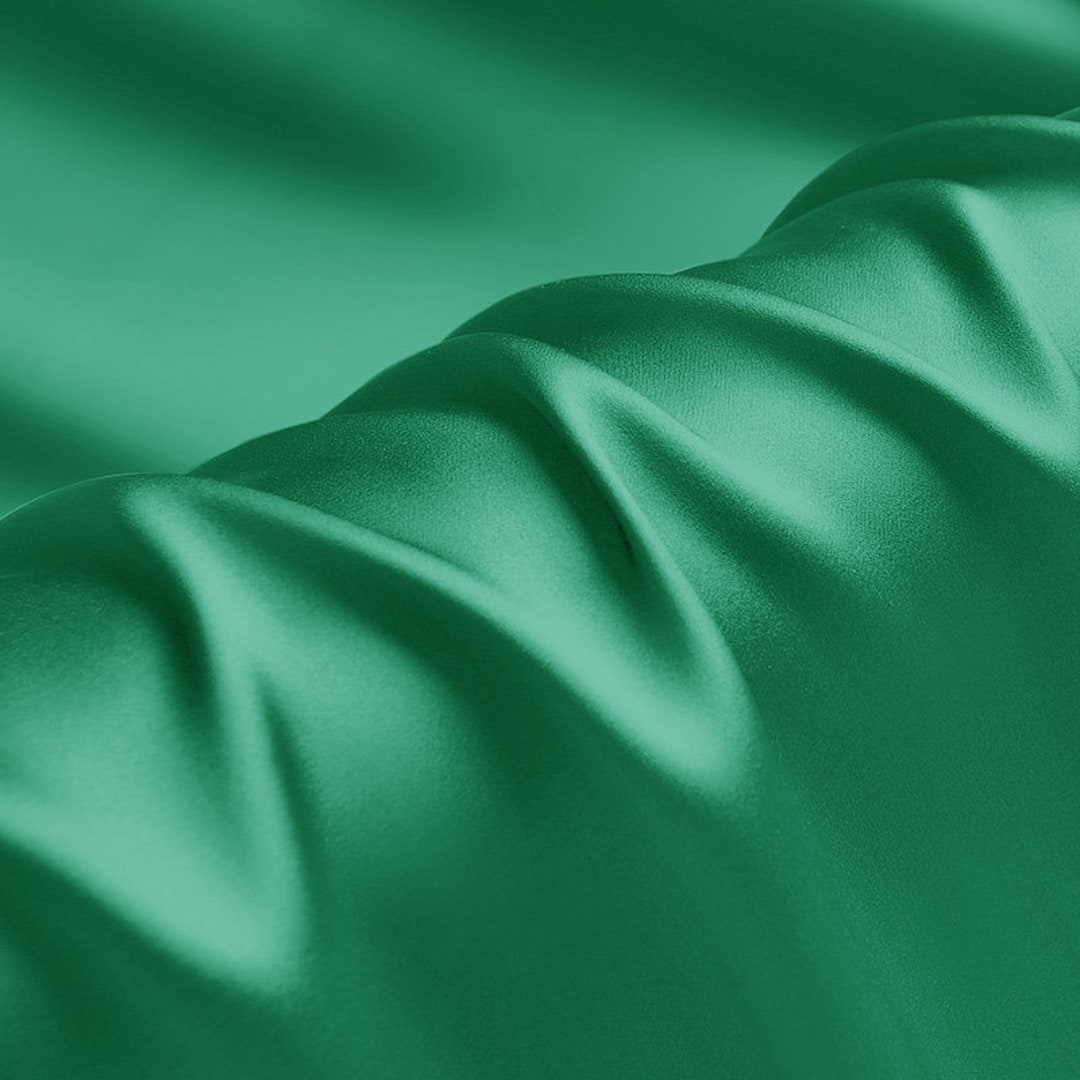 100% Silk Green Color 19mm Silk Satin Fabric for Dress Shirts - Etsy