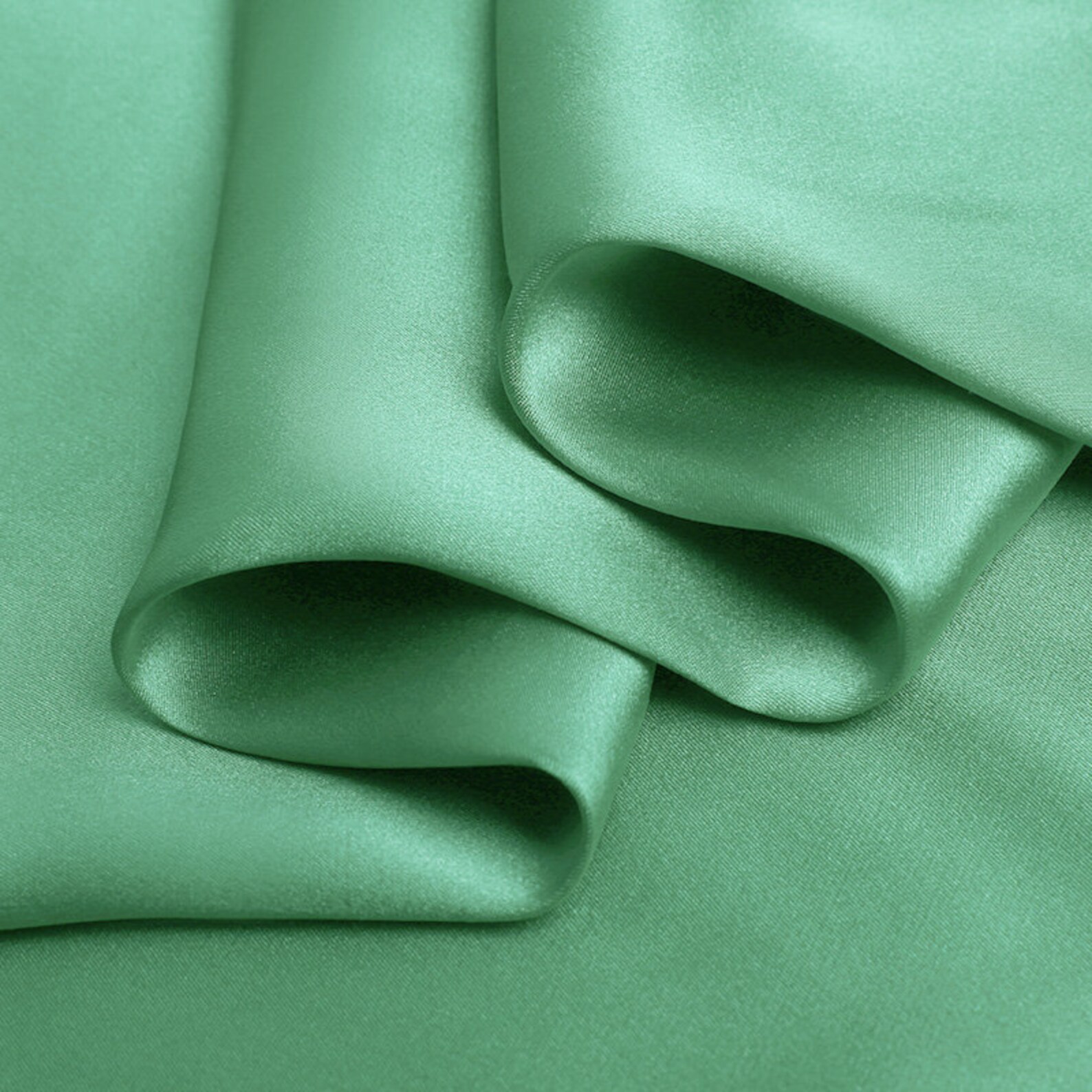 100% Silk Green Color 19mm Silk Satin Fabric for Dress Shirts, Pajamas ...