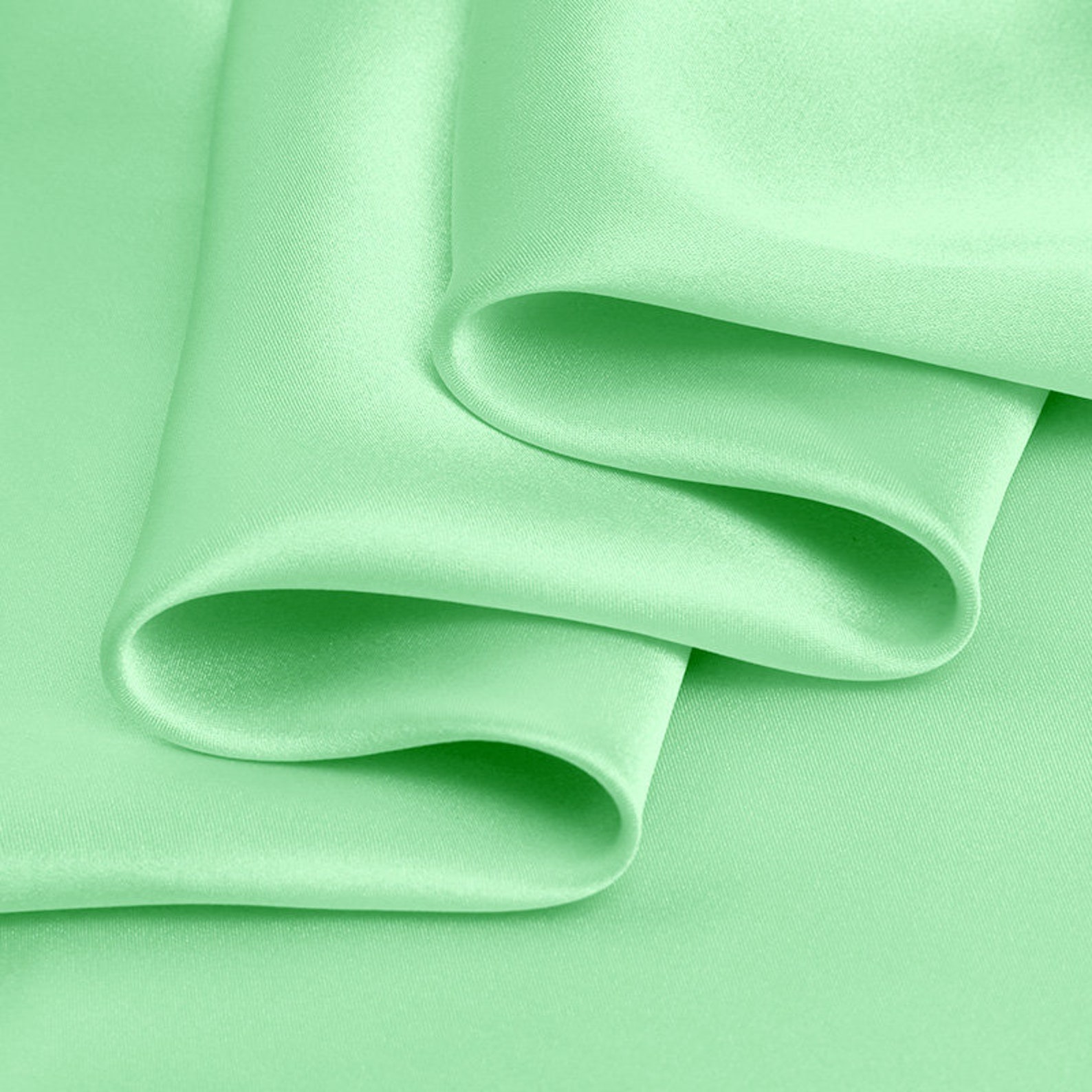 100% Silk Green Color 19mm Silk Satin Fabric for Dress Shirts, Pajamas ...