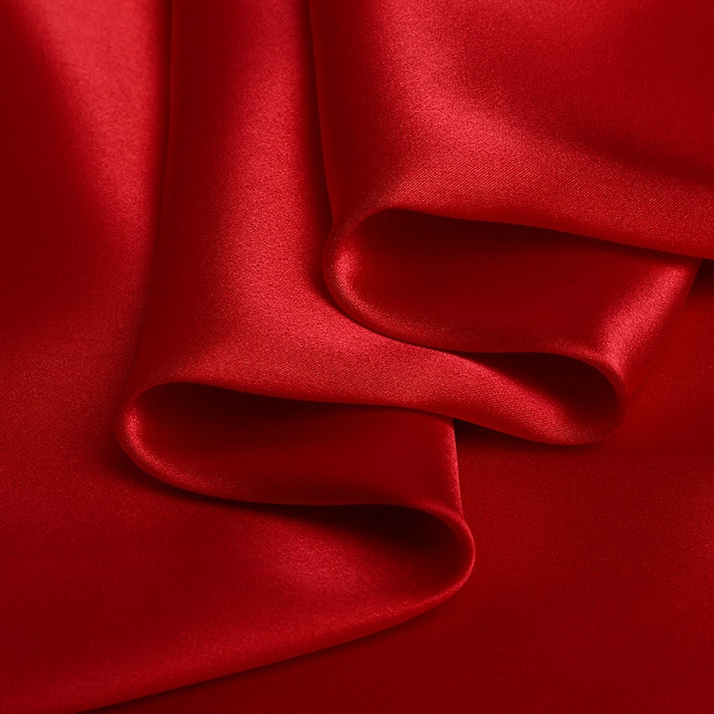 100% Silk Red Color 19mm Silk Satin Fabric for Dress Shirts - Etsy ...