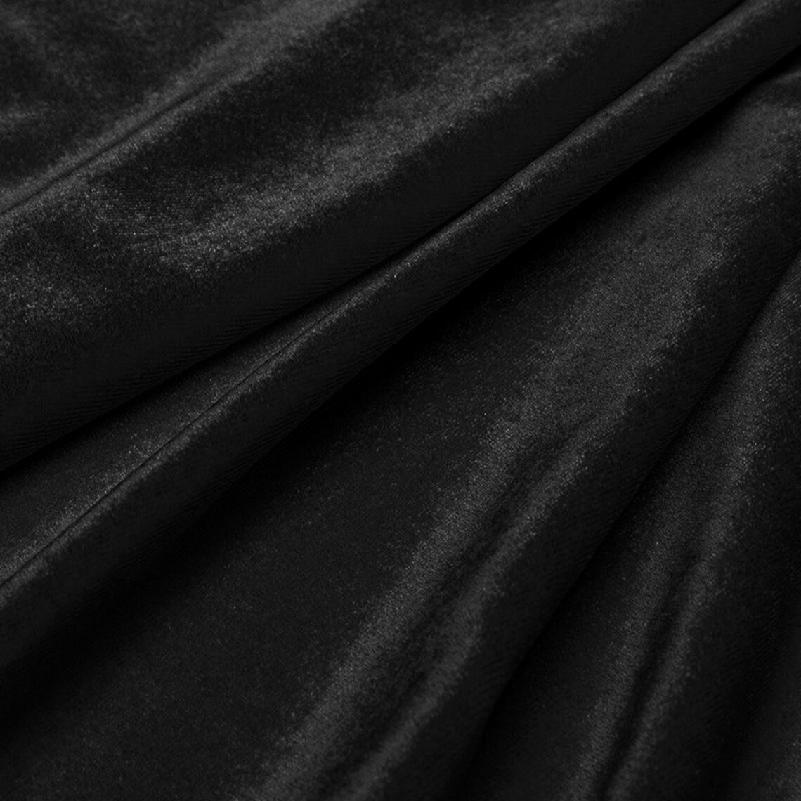Black Pure Silk Velvet Fabric Luxury Silk for Skirt, Dress, High End ...