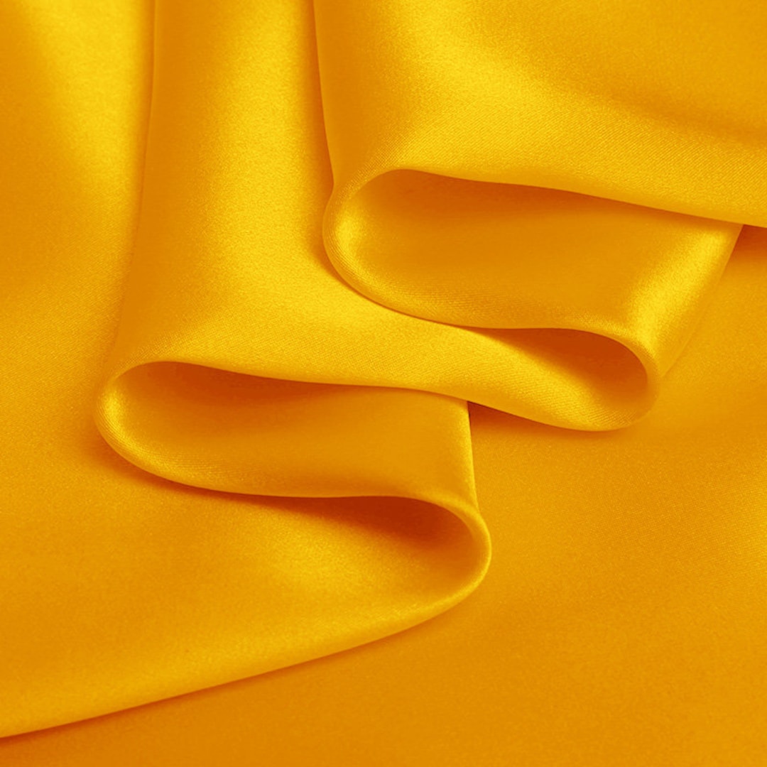 100% Bright Yellow Silk Fabric 30mm Silk Satin Fabric Silk Charmeuse ...
