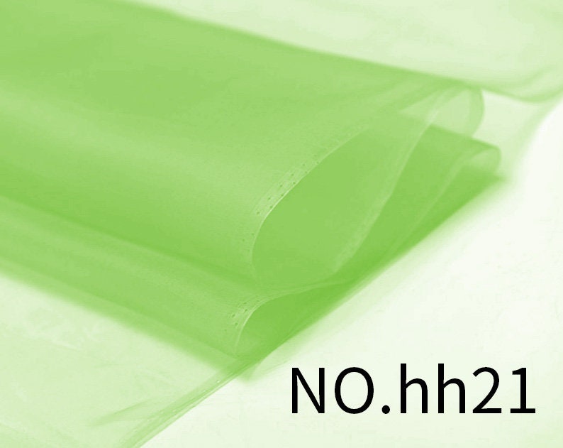5mm Silk Organza Fabric 140cm Width Green Color Range Dark Green Sell ...