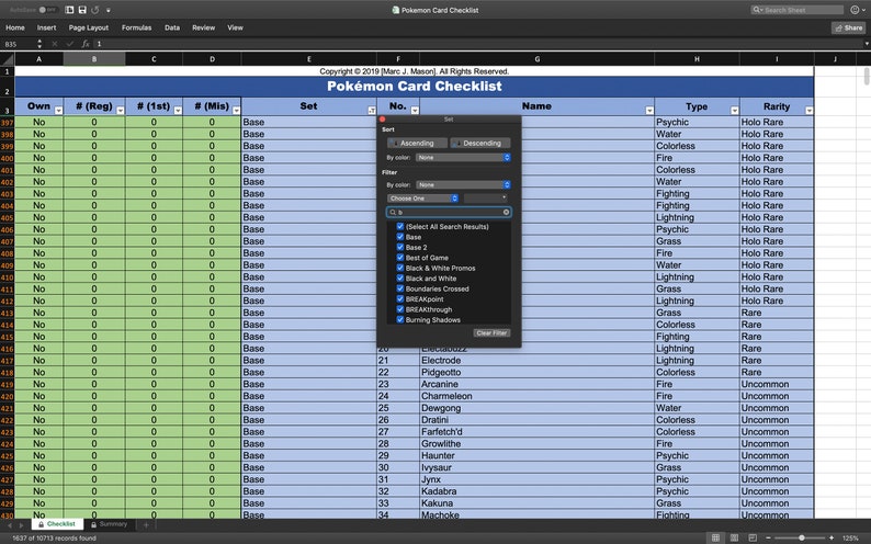 Ultimate Pokémon Trading Card Game Checklist (2023) - Etsy