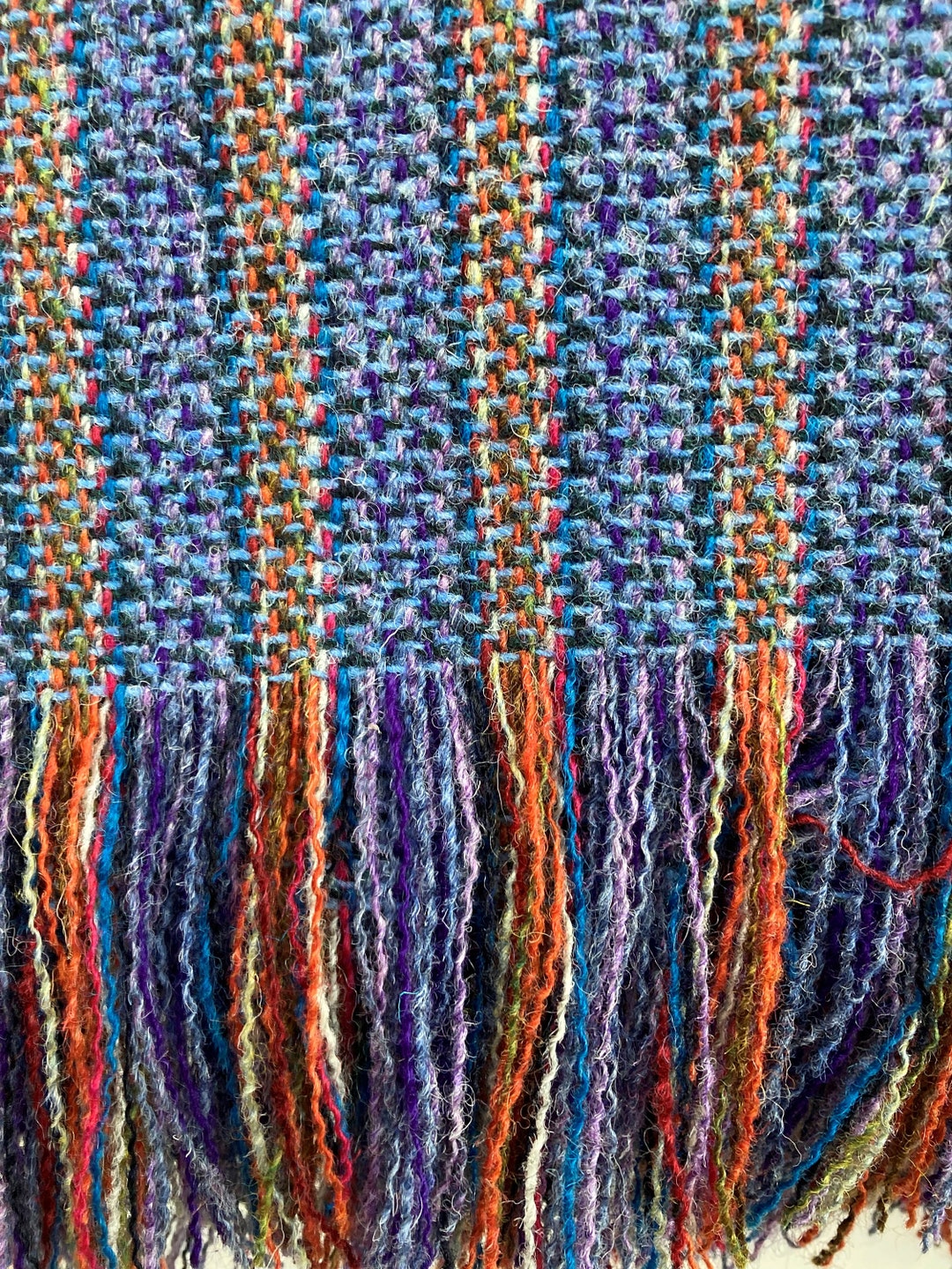 Harris Tweed Throw: Handwoven Wool Shawl With Fringe - Etsy UK