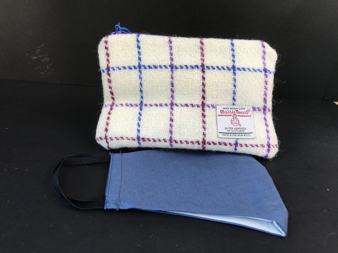 Harris Tweed Wool Coin Purse: Herringbone Weave, Liberty Cotton Lined ...