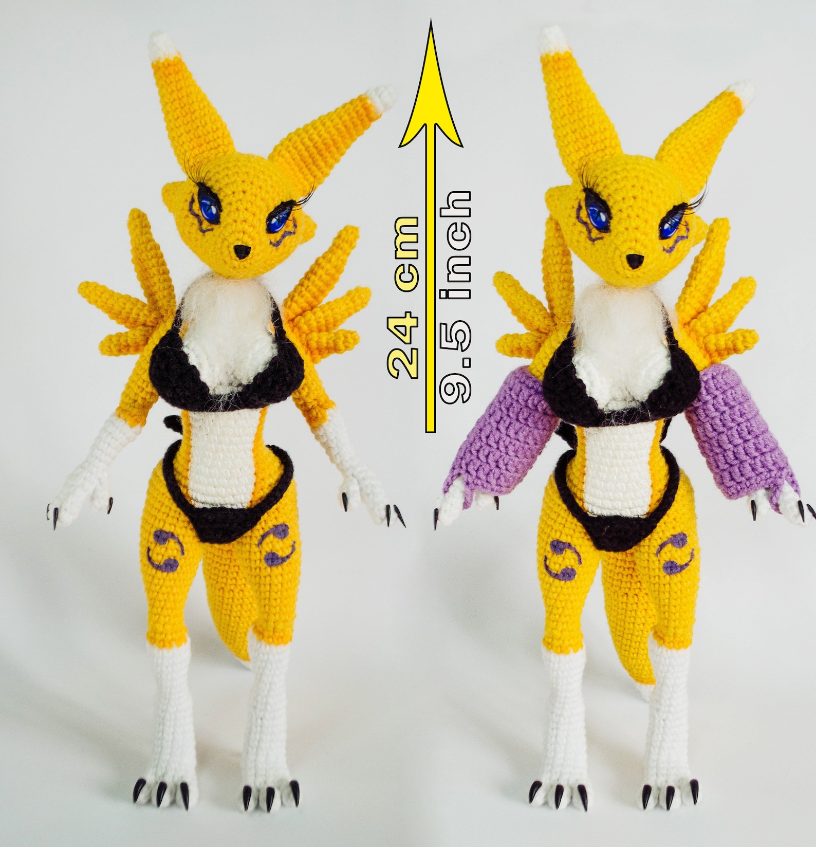 Renamon Crochet Furry Doll: Poseable Anthro Plush - Etsy