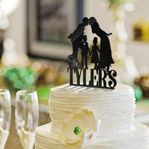 Family Cake Topper With Kids, Wedding Cake Topper, Couple Cake Topper ...