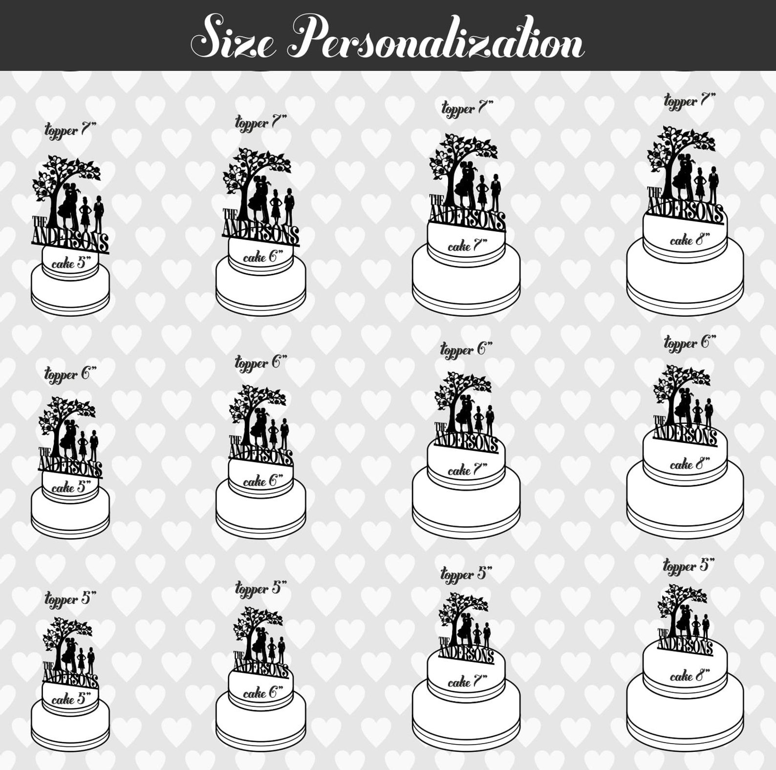 Family Cake Topper Married Couple With Children Wedding Cake - Etsy