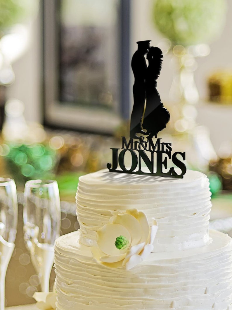 Police Wedding Cake Topper Groom Police Officer Hugged the - Etsy