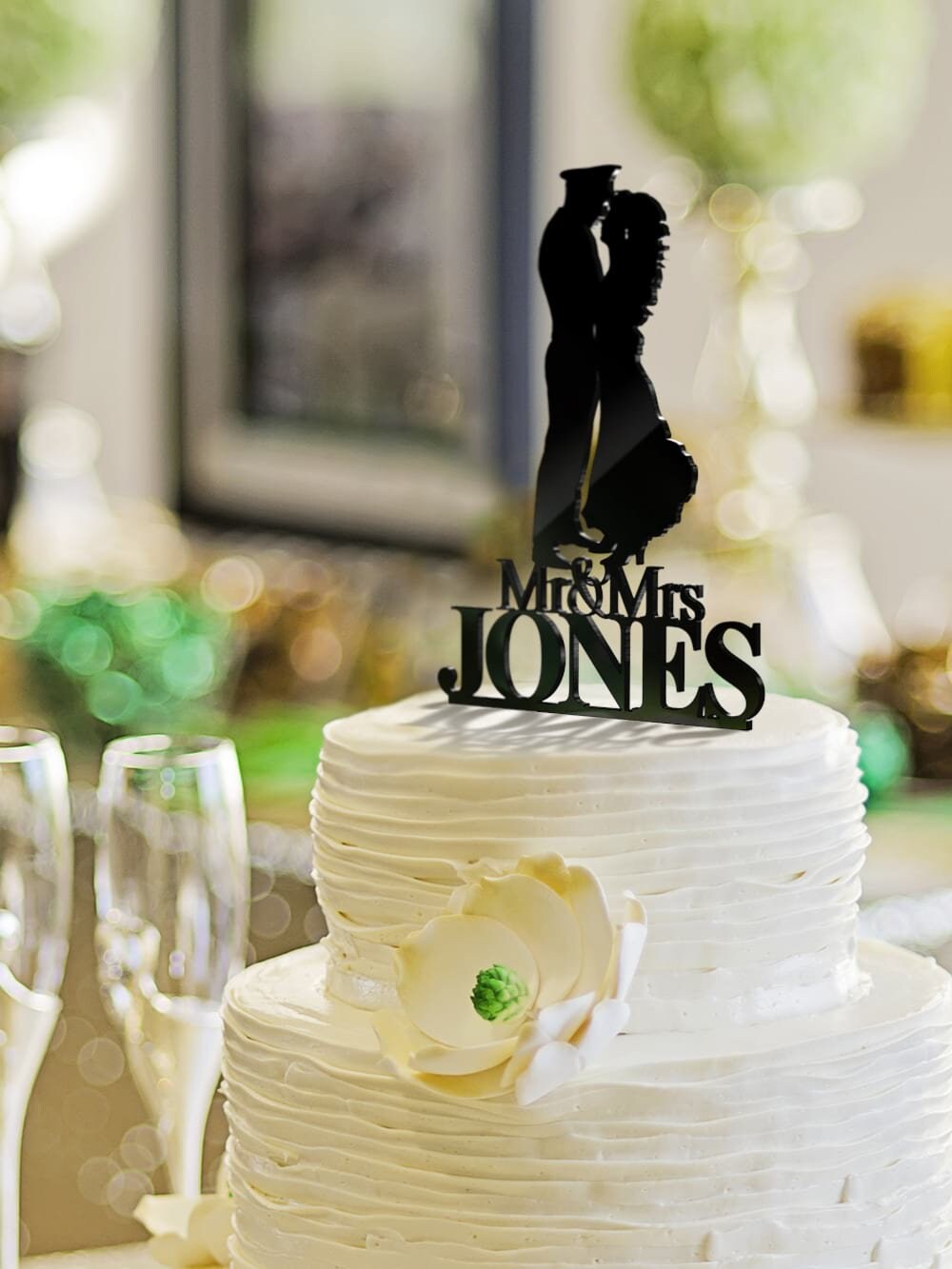 Police Wedding Cake Topper Groom Police Officer Hugged the - Etsy