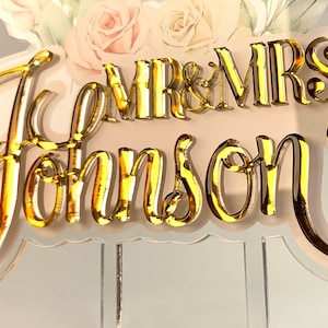 Colorfull Wedding Cake Topper With Personalized Bride and Groom ...