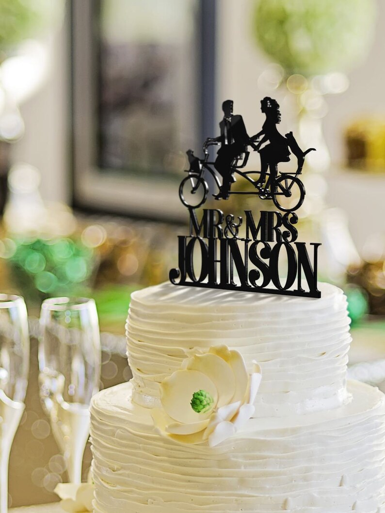 Tandem Bicycle Cake Topper With Cat Cake Topper Cat Bicycle - Etsy
