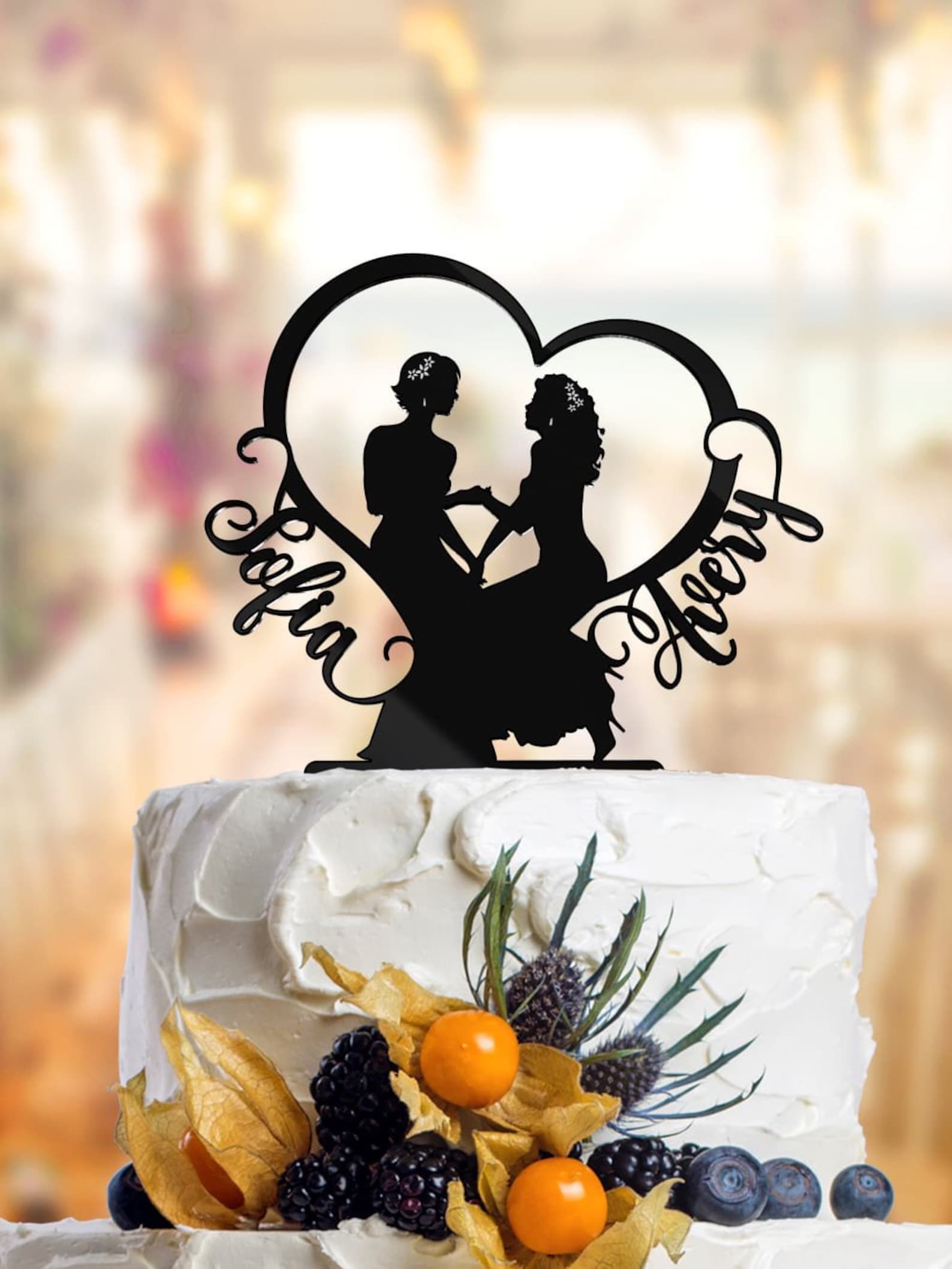 Lesbian Cake Topper With Names. Lesbian Wedding Cake Topper. Mrs and ...