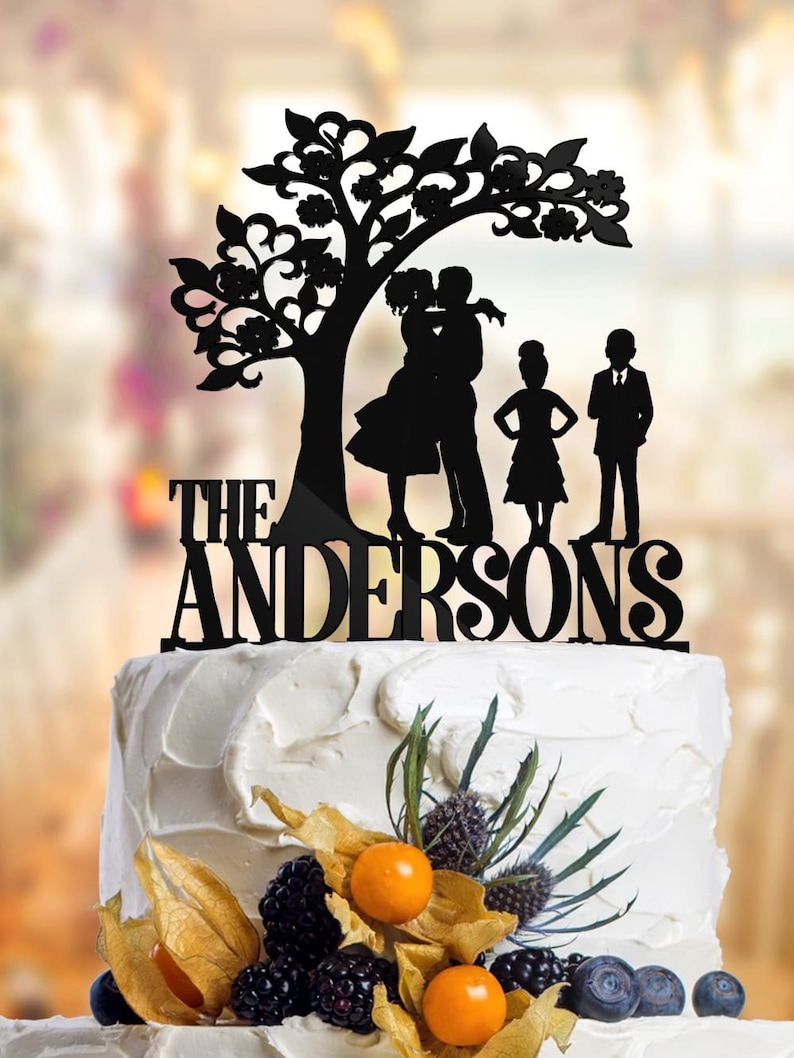 Family Cake Topper Married Couple With Children Wedding Cake - Etsy