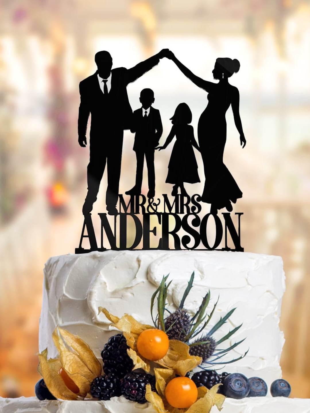 Familie Cake Topper Ehepaar mit Kindern, Hochzeitstorte Topper ...