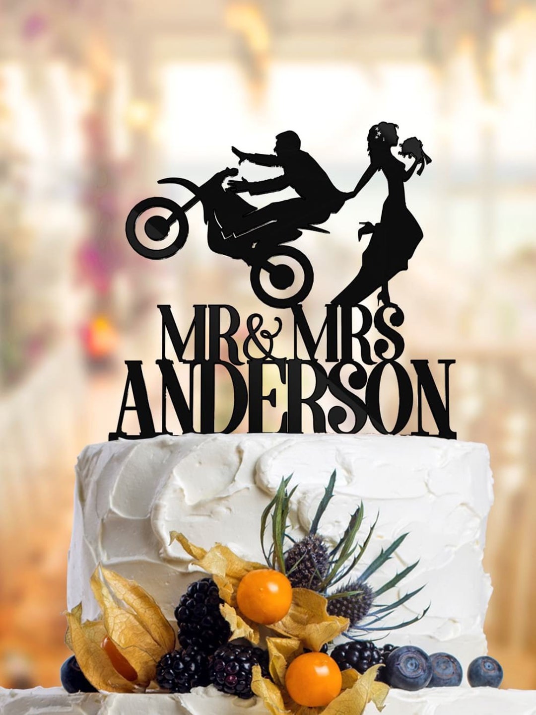 Funny Wedding Cake Topper Dirt Bike Cake Topper, Harley Davidson Cake ...