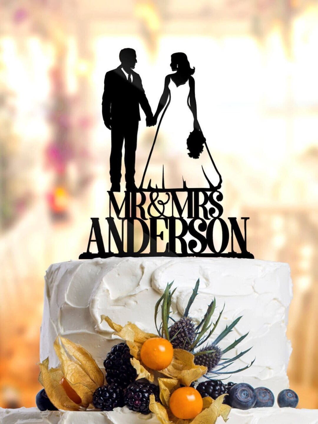 Custom Wedding Cake Topper. Personalized Bride and Groom, Personzlized ...