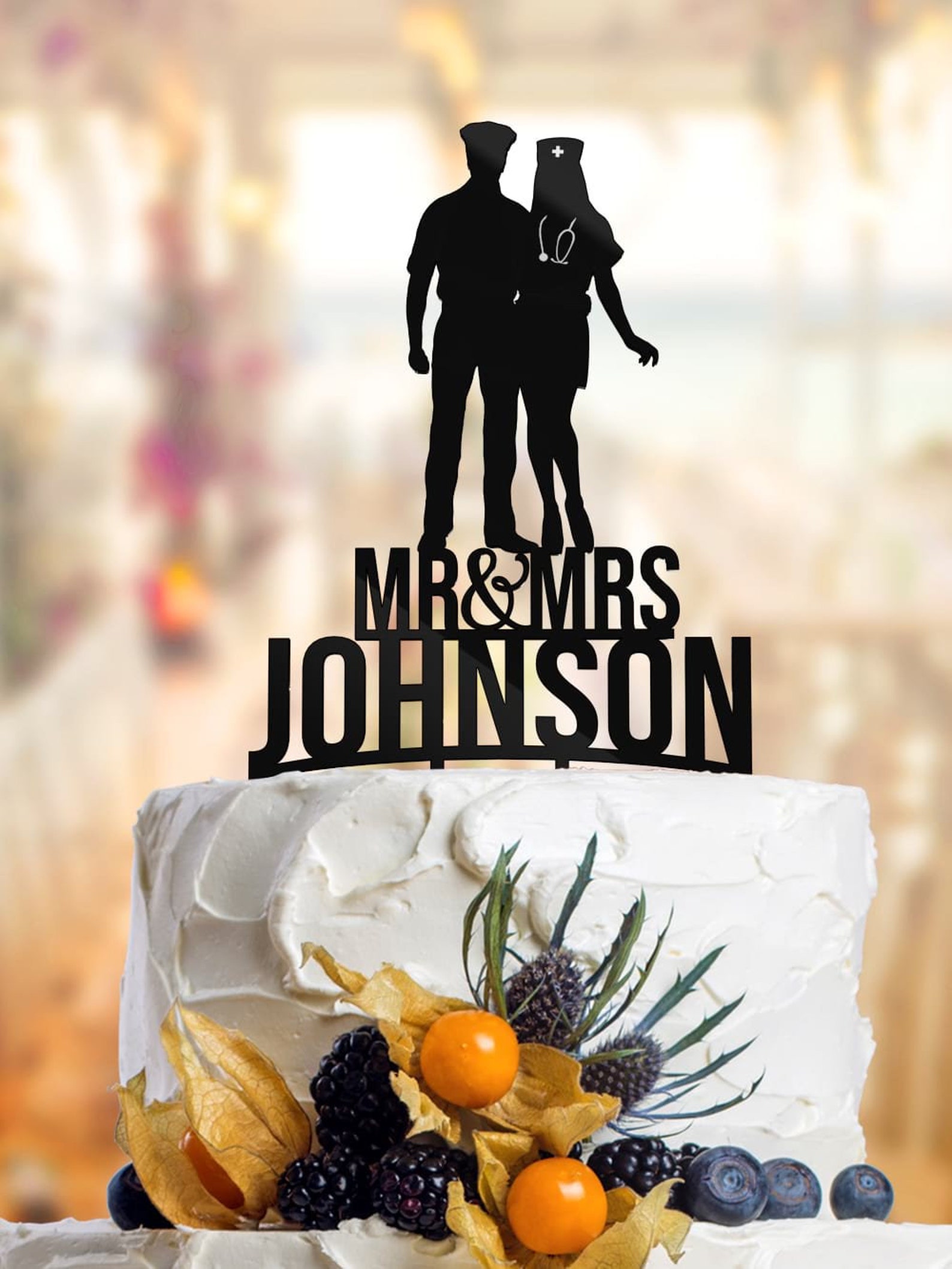 Policeman and Nurse Wedding Cake Topper Groom Policeman and - Etsy