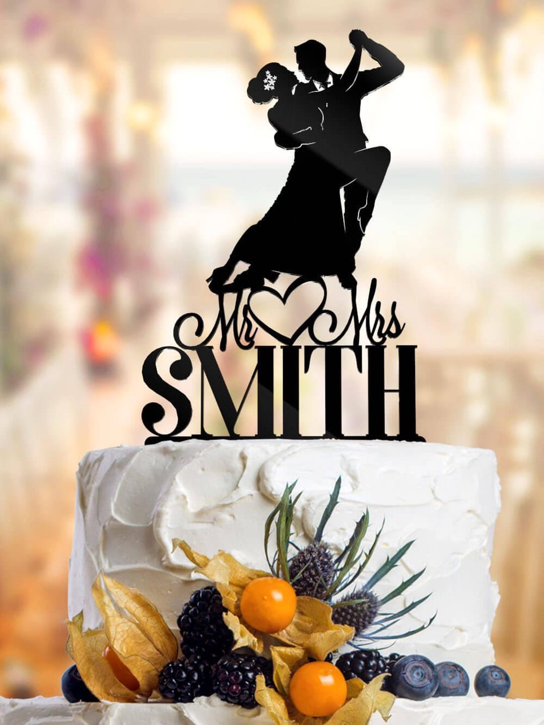 Personalized Wedding Cake Topper: Dancing Tango Couple Silhouette - Etsy