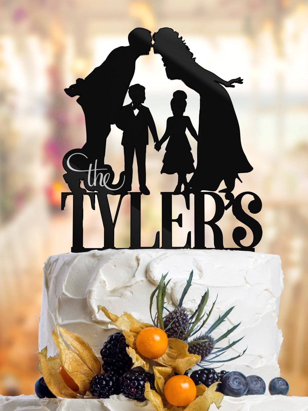 Family Cake Topper With Kids, Wedding Cake Topper, Couple Cake Topper ...