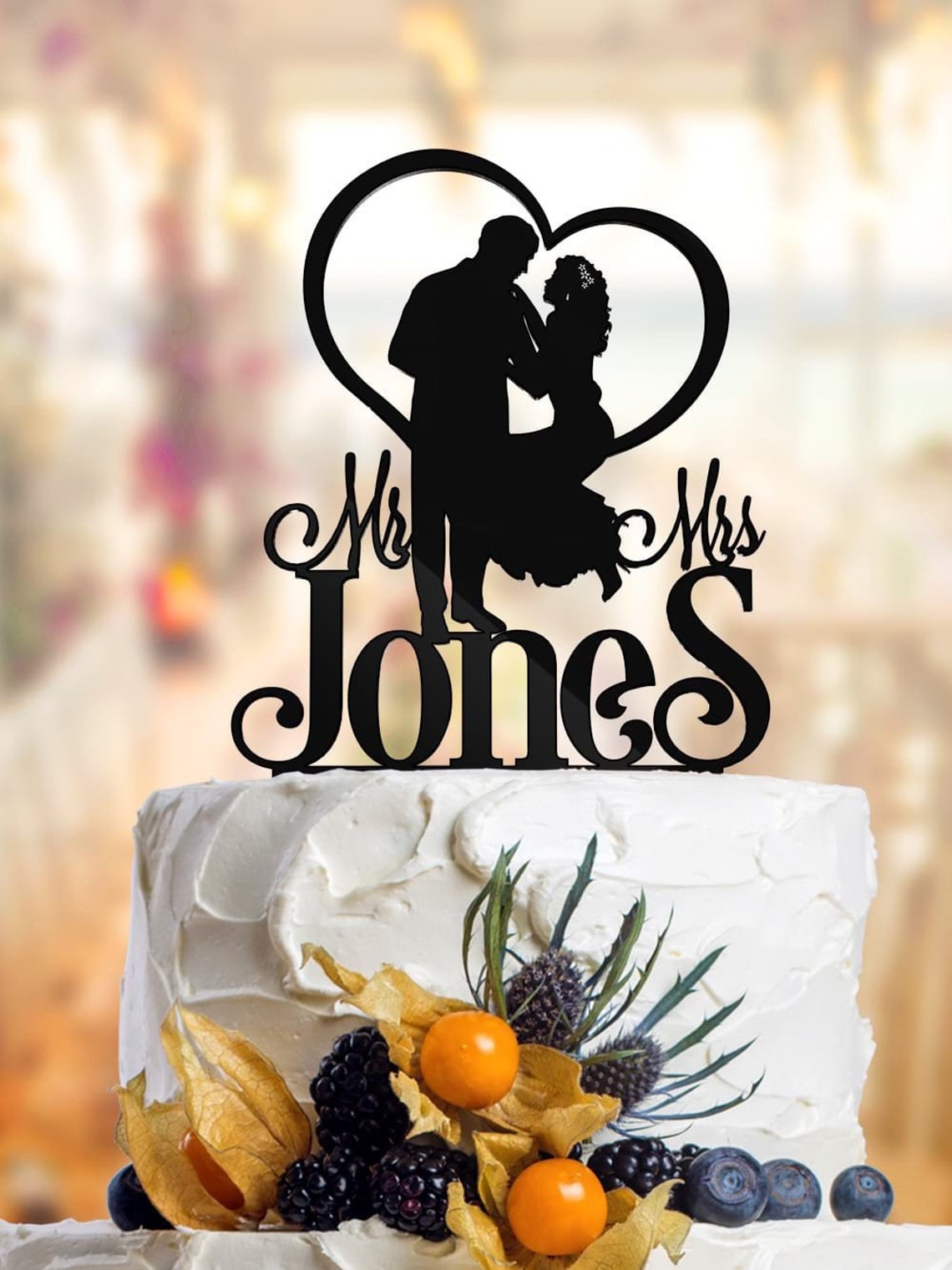 Personalized Wedding Cake Topper Silhouette: Custom Hairstyle, Acrylic ...
