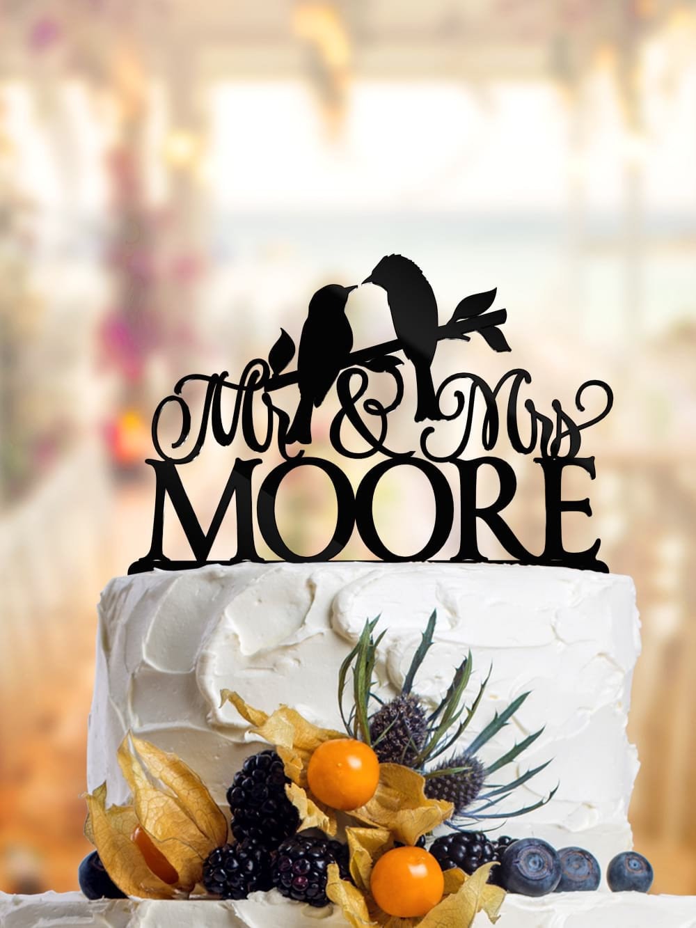 Dos pájaros en una rama de la boda topper pájaro pareja - Etsy España