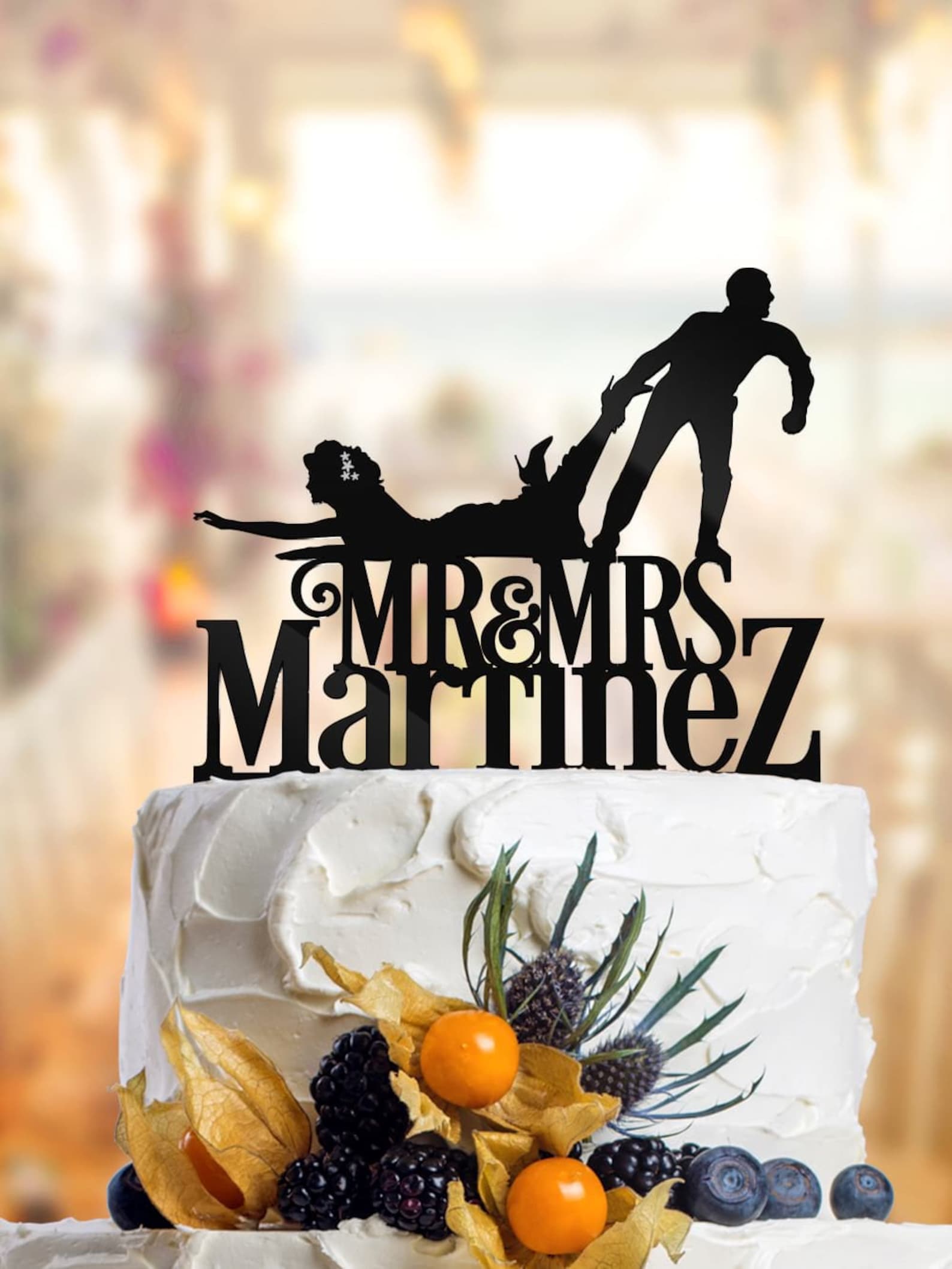 Funny Wedding Cake Topper Groom Pulls the Bride to Marry | Etsy