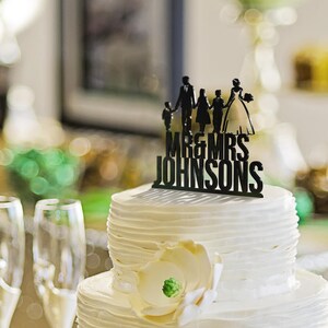 Family Wedding Cake Topper With Kids and Pats, Personalized Family Cake ...