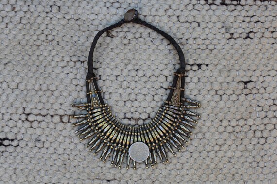 Vintage Tharu Indian Tribal Necklace - Antique Gypsy … - Gem