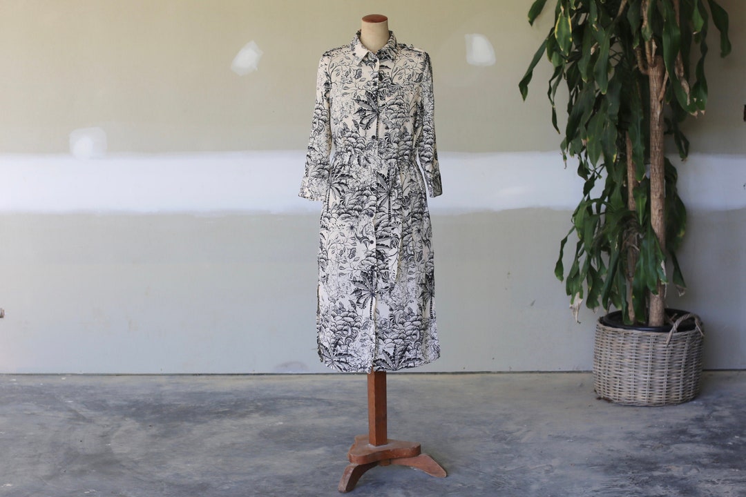 Vintage Japanese Floral Cocktail Tea Dress - Boho Hippie Style Festival ...