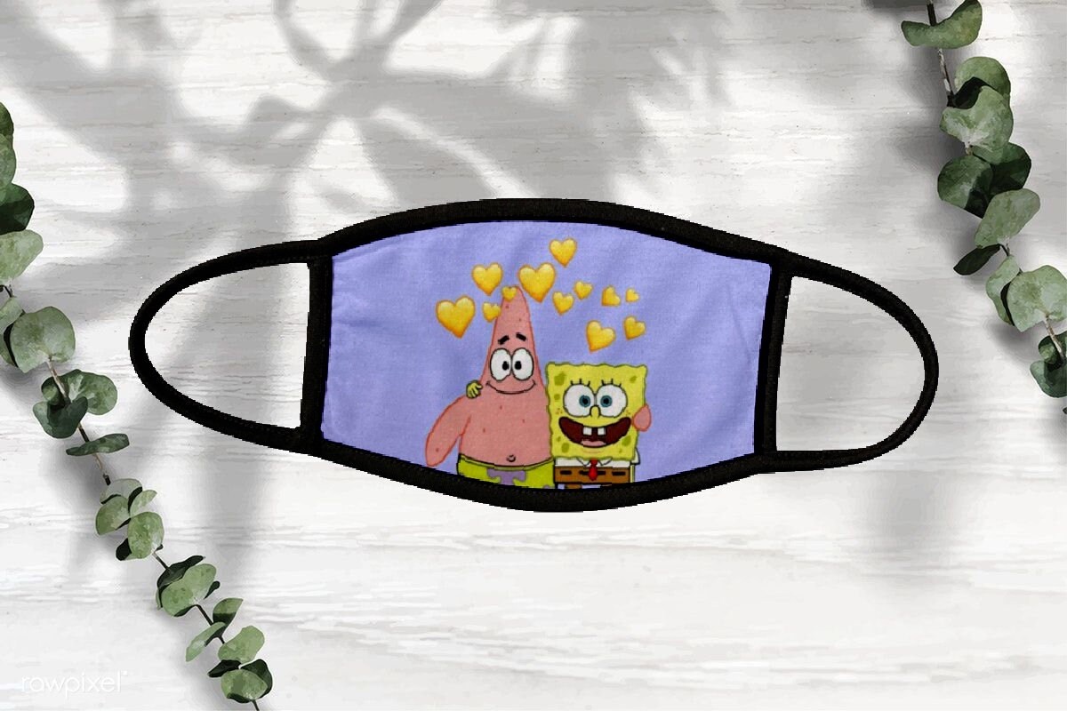 Spongebob Squarepants Face Masks Funny Novelty Spongebob and | Etsy
