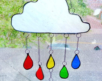 Stained Glass Rain Cloud - Etsy