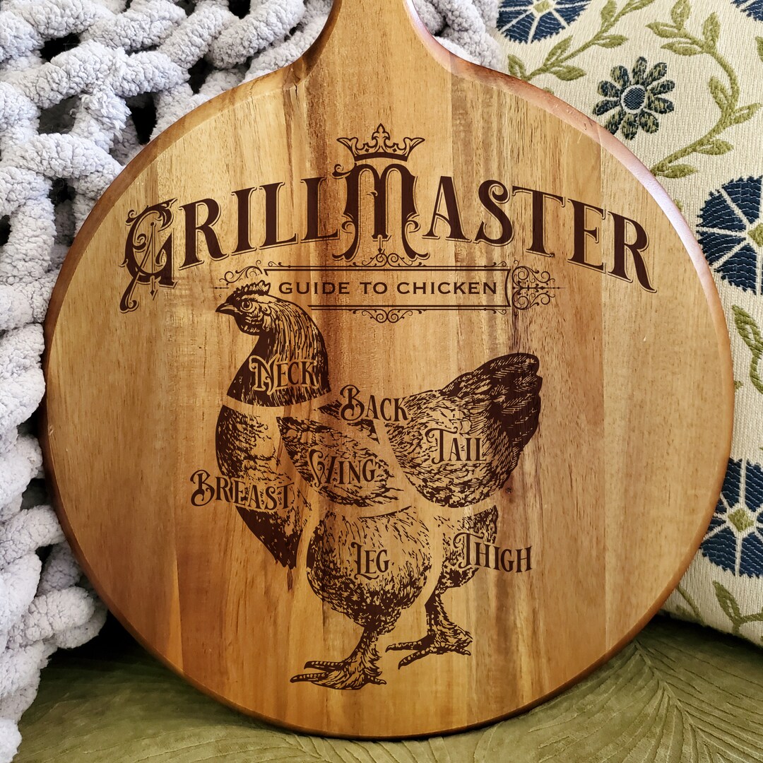 Vector File Chicken Fowl Bird Cuts Grill Master Cutting Board Gift for ...