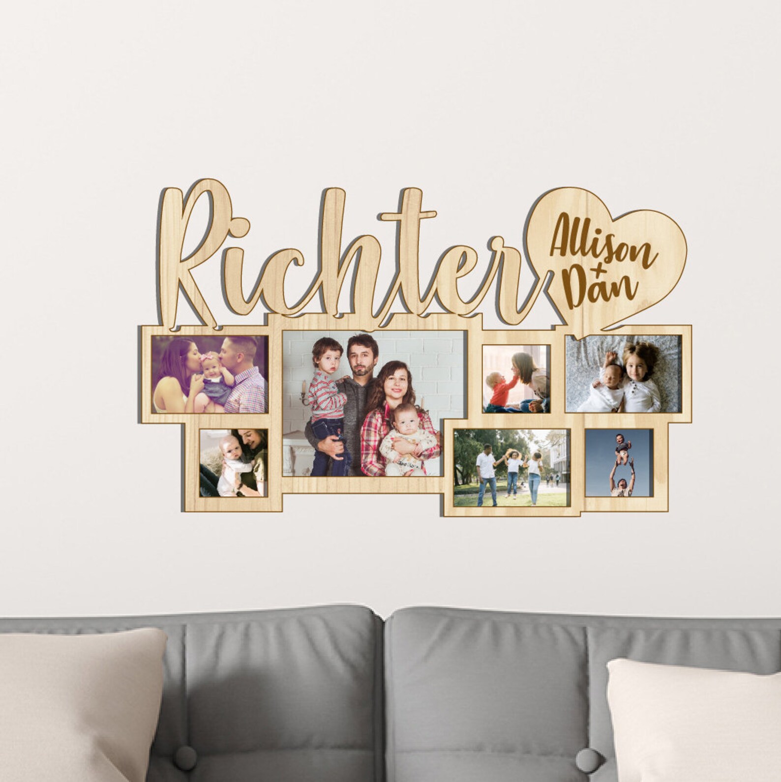 Classy Collage Wooden Photo Frame Custom Personalized - Etsy