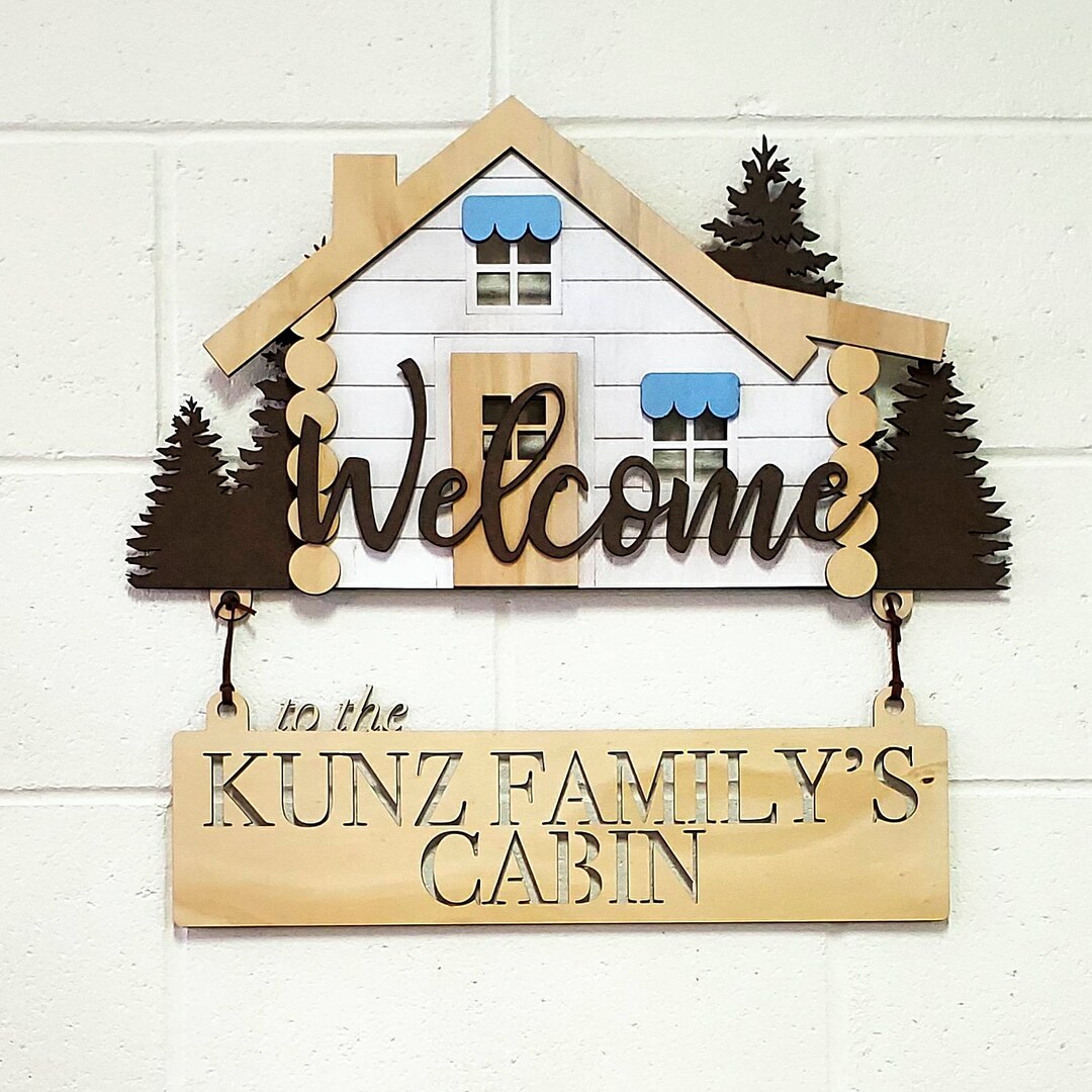 Lasercutter FILE at the Cabin Custom Sign Northwoods Camping up North ...