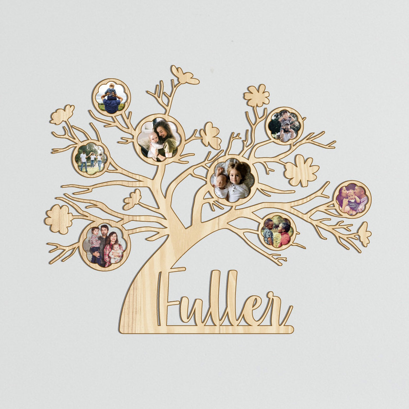 Family Tree Wooden Collage Photo Frame Custom Personalized - Etsy