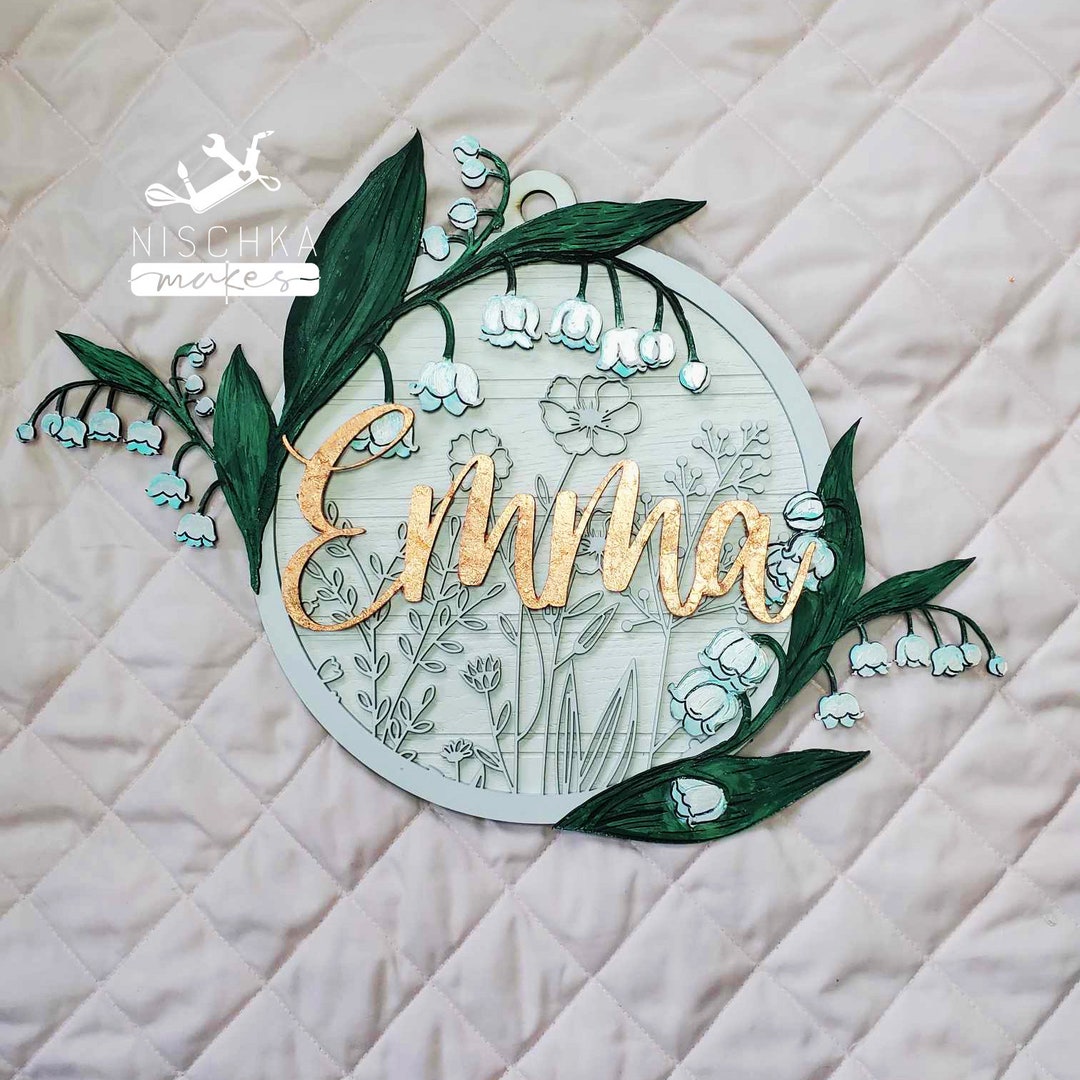 Birth Flower Sign Personalized Custom Sign for Pregnancy Gift Girl ...