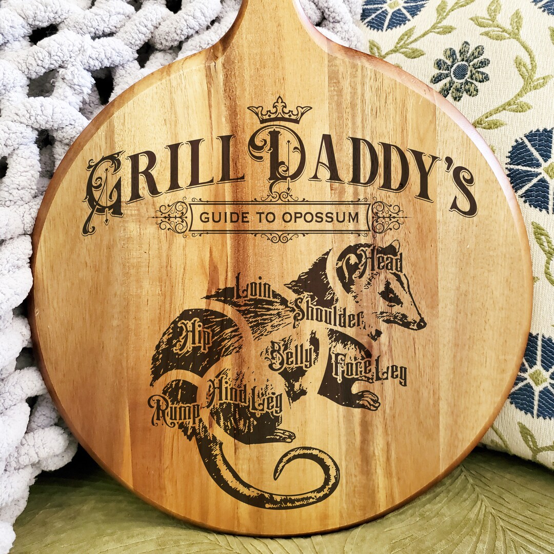 Vector File Opossum Possum Meat Cuts Grill Daddy Cutting Board Roadkill ...