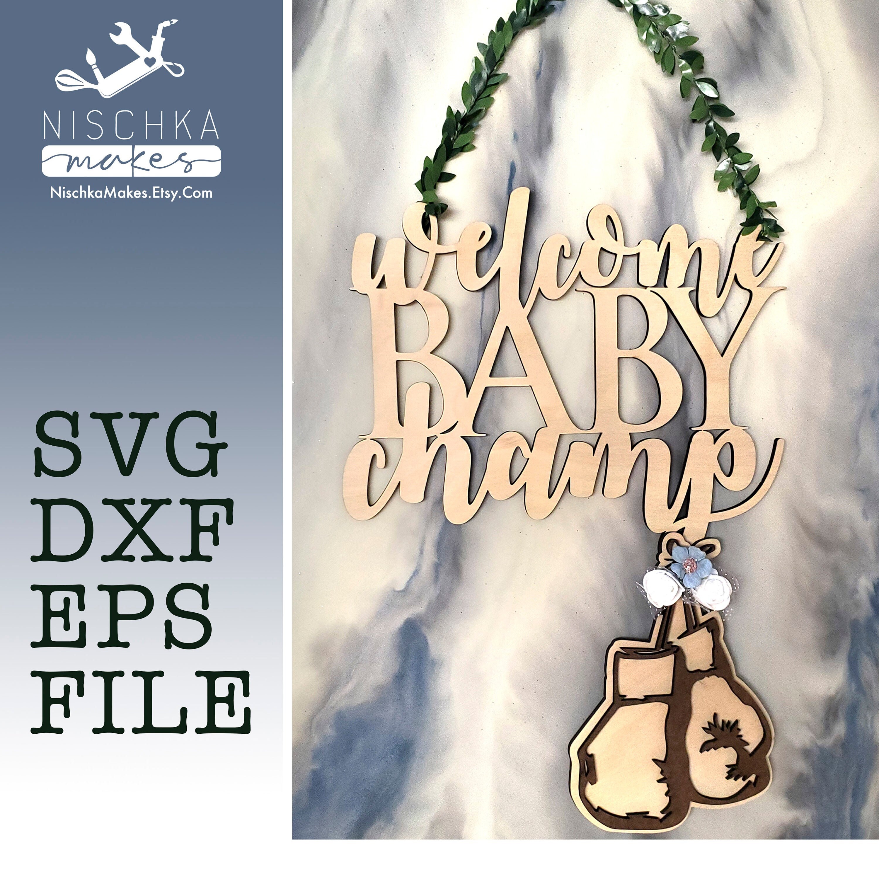 Vector File Baby Champ Nursery Shower Party Sign Decor Craft Laser ...