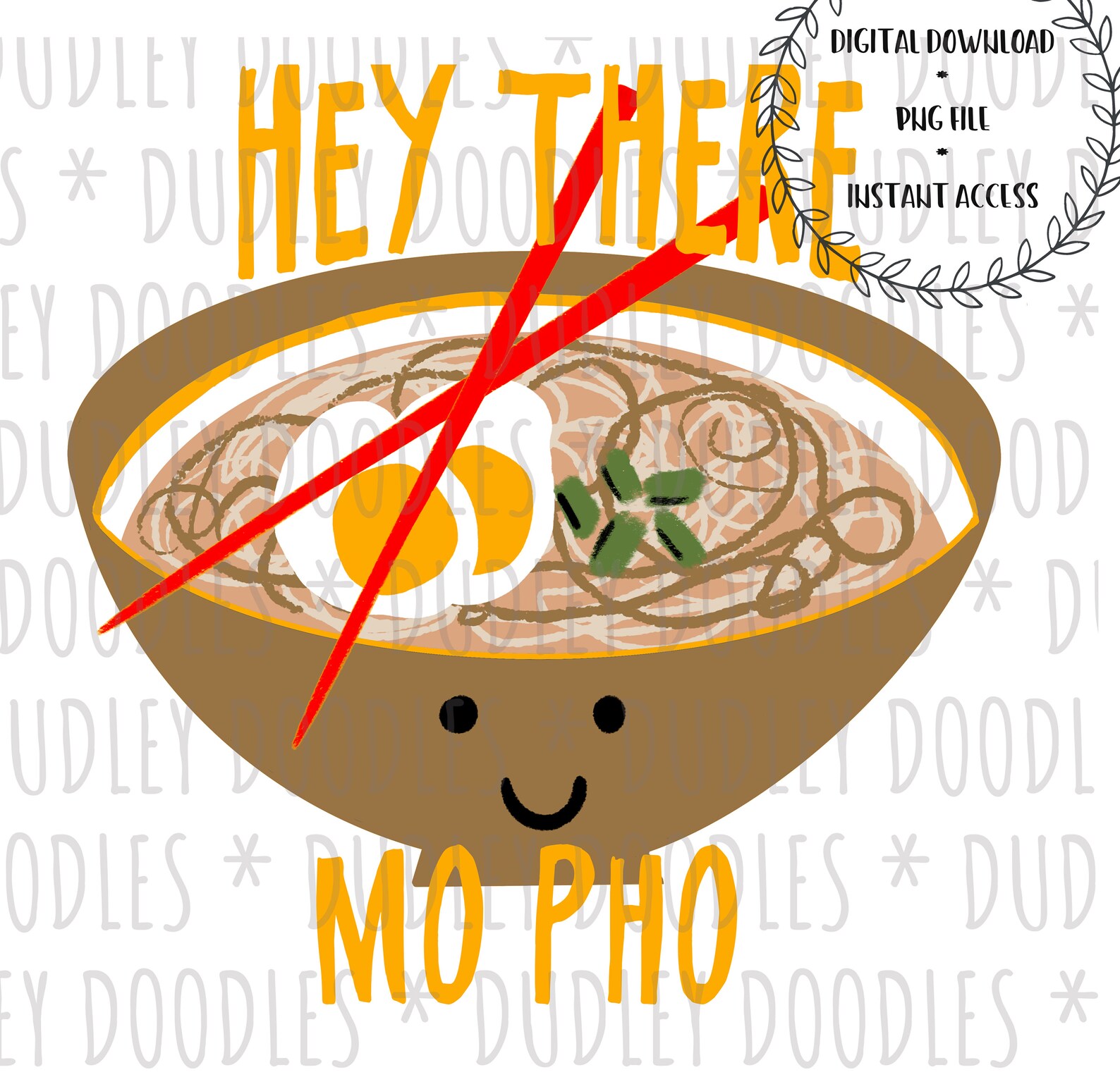 Funny Hey There Mo Pho Mofo Noodles PNG File Clip Art - Etsy