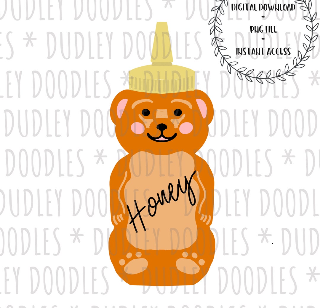 Hand-drawn Honey Bear Sweeter Than Honey Bees Bee Instant Digital ...